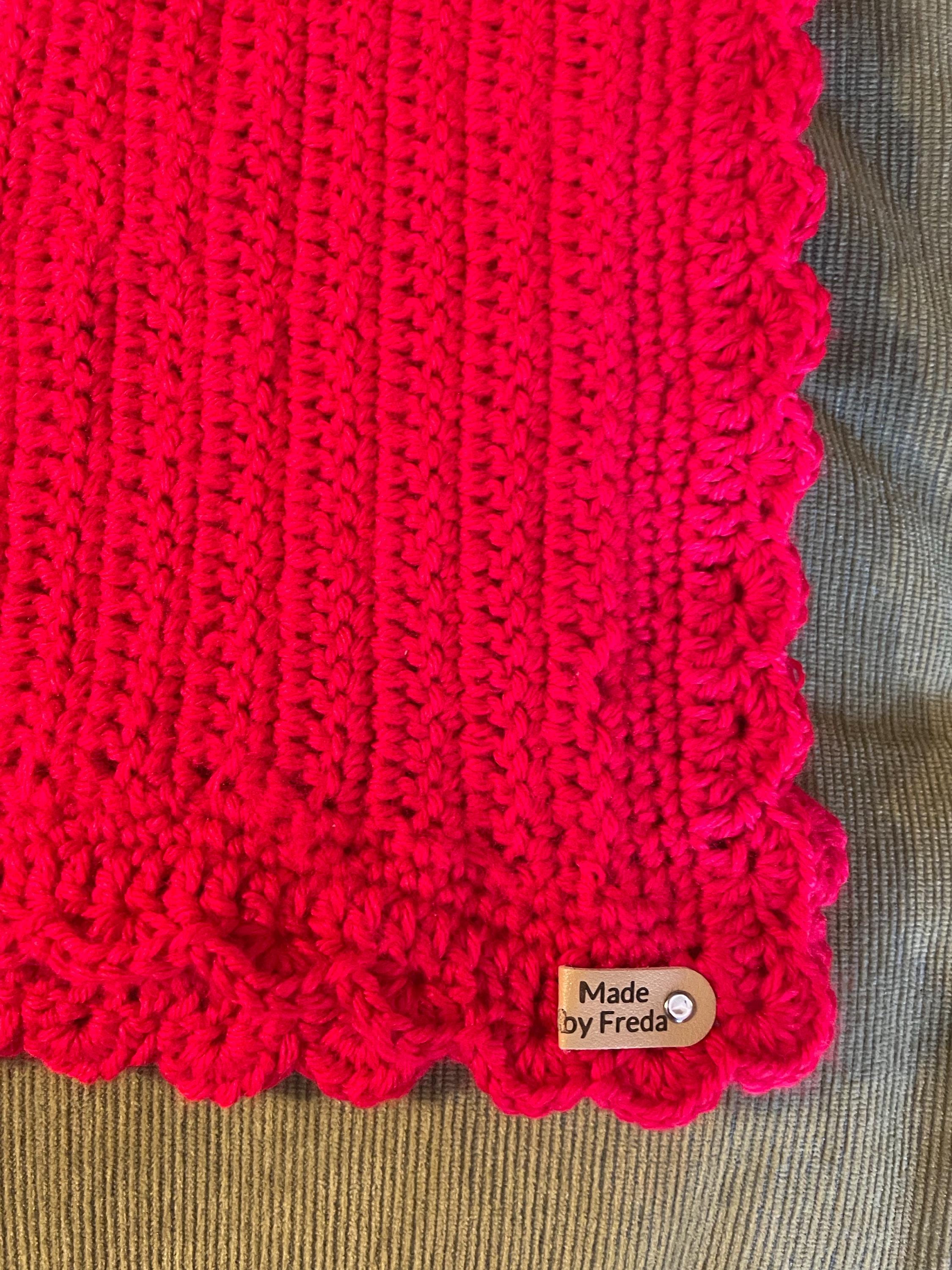 Red Crochet Baby Blanket - Etsy
