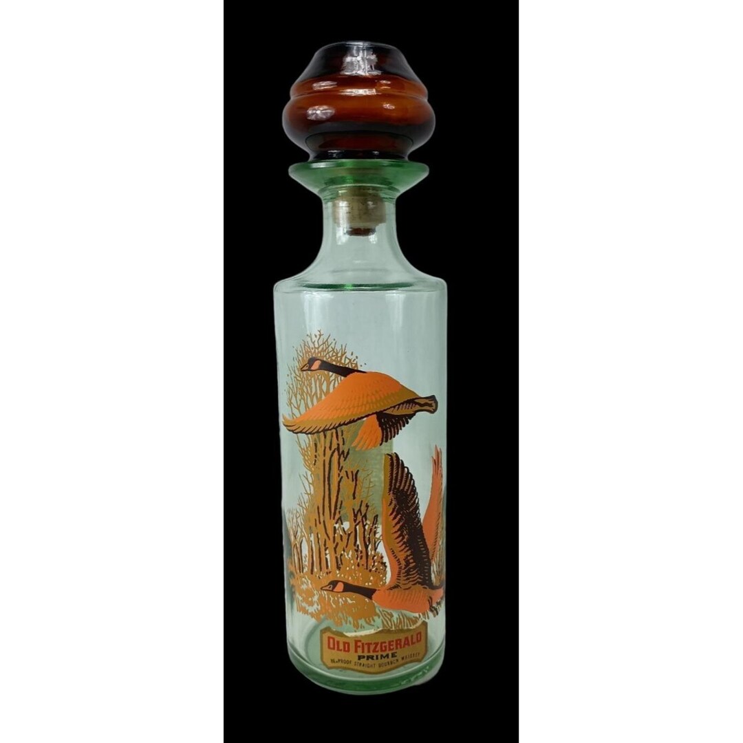 Old Fitzgerald Whiskey Bottle Canadian Geese Wildlife Decanter Empty ...