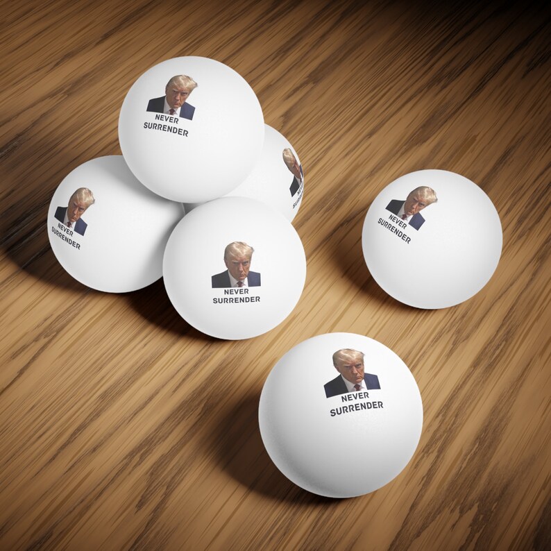 6 Pack Ping Pong Balls Trump Mug Shot Never Surrender 2024 President ...