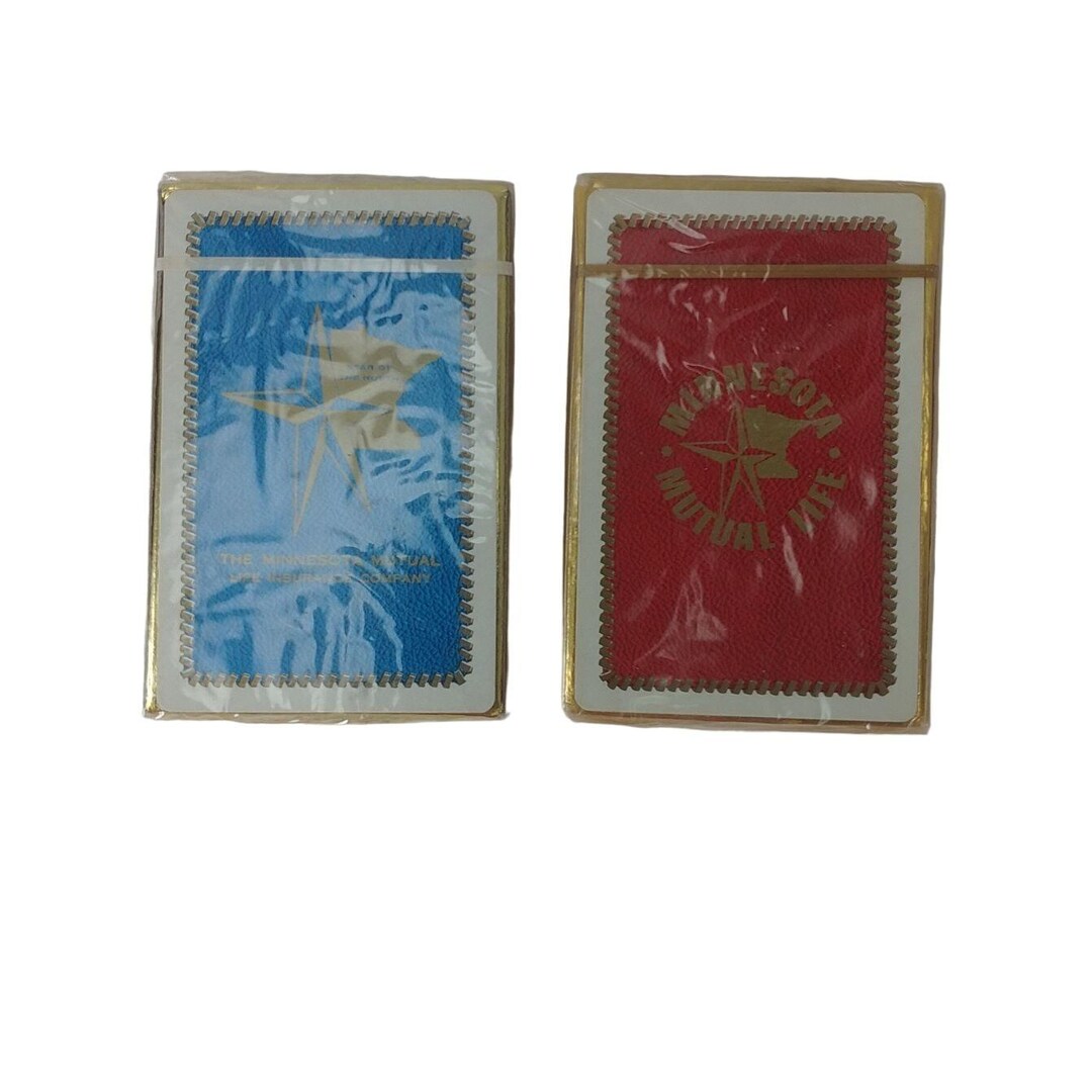 Lot of 2 Minnesota Mutual Life Deck Playing Cards Sealed Vintage - Etsy