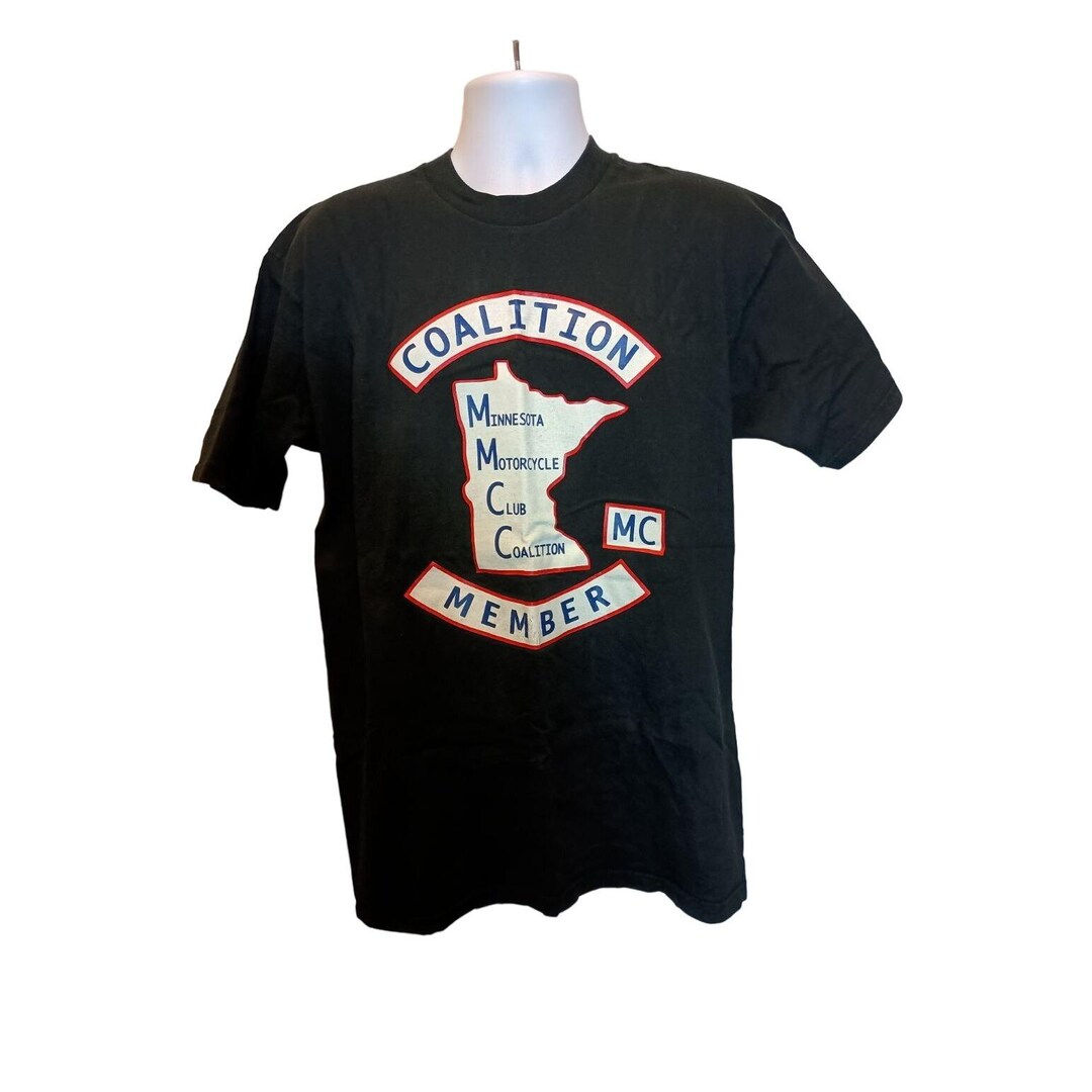 Vintage Men's Shirt Sz. L Coalition Minnesota Motorcycle Club Coalition ...