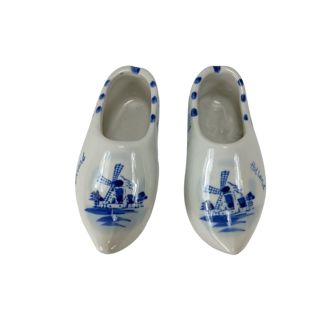 Holland Mini Dutch Clogs Windmill Shoes Porcelain Figurines Vintage - Etsy