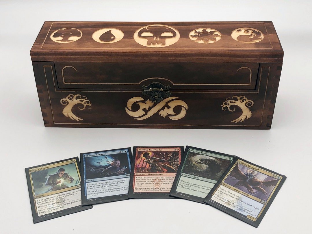 Decorative 5 Deck Wooden Box for Magic the Gathering Decks - Etsy