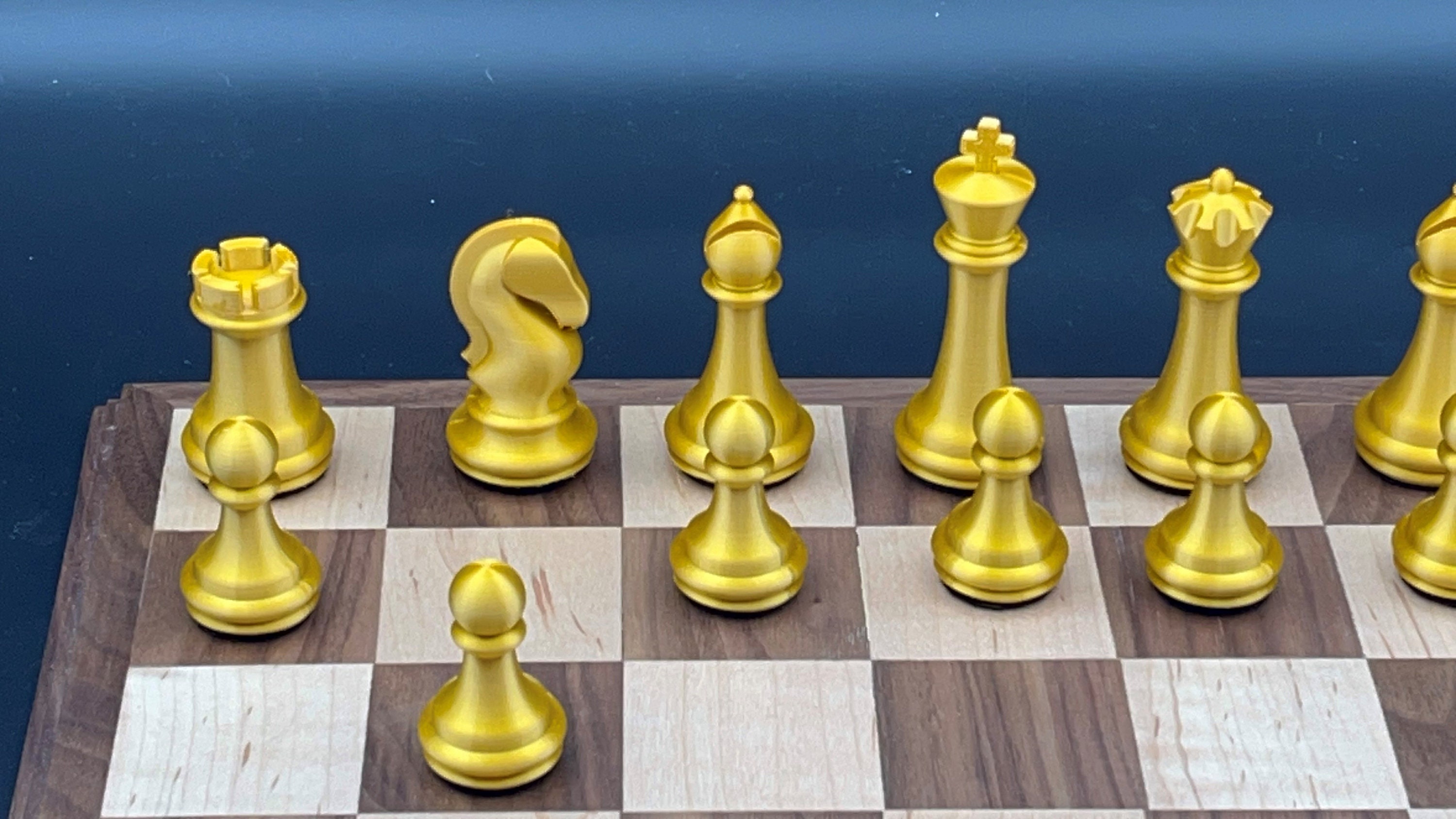 3D Printed Chess Set - Gold/bronze Silky PLA - Etsy