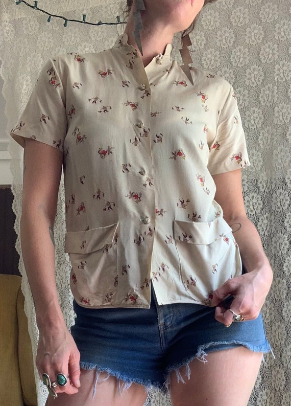 1940s silk blouse vintage - Gem