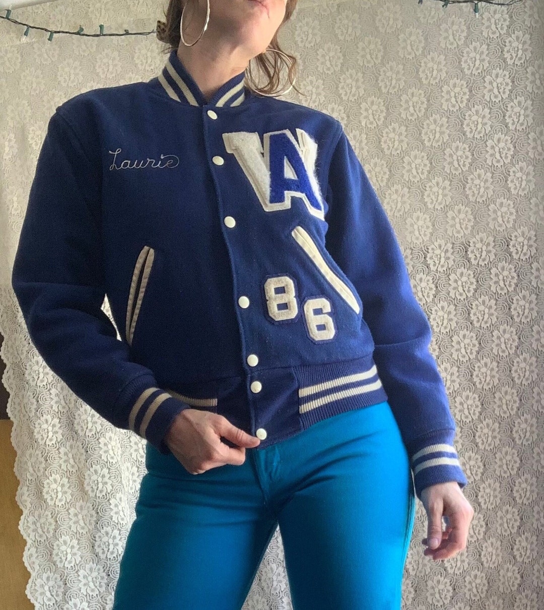 Vintage 1980s Varsity Jacket / Cheerleader Jacket / Vintage - Etsy