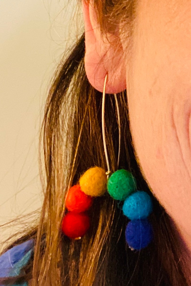 New Design Rainbow Pride Drop Earrings Love Is Love Lgbtq Lgbtqia Etsy