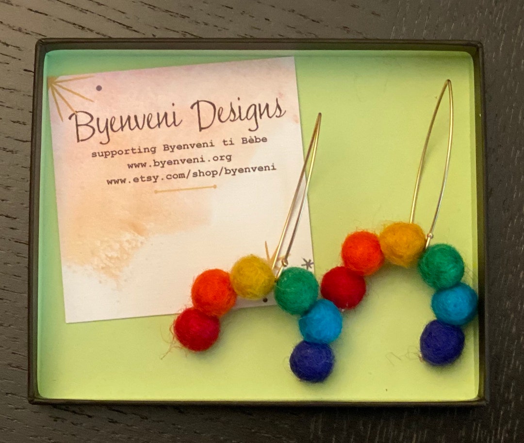 New Design Rainbow Pride Drop Earrings Love Is Love Lgbtq Lgbtqia Etsy
