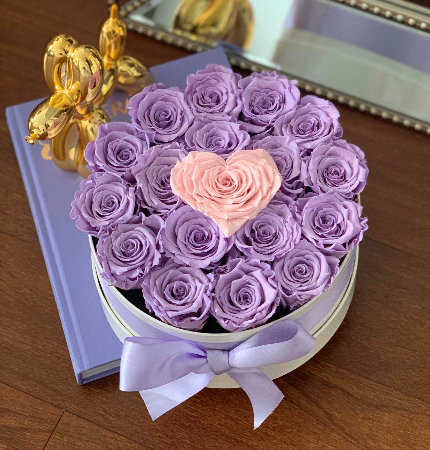 Heart and Roses Round Box - Etsy