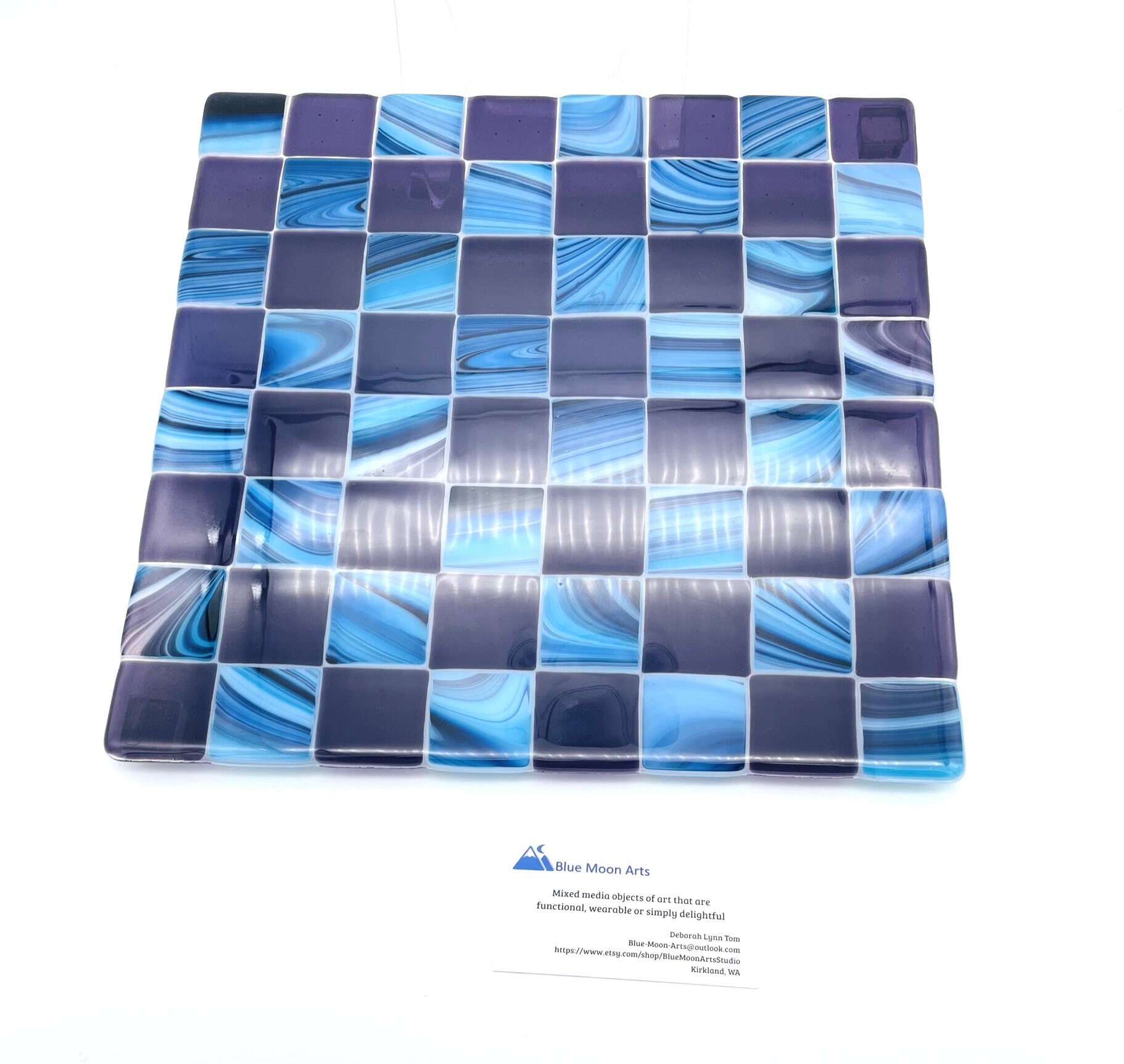 Elegant Glass Chess Checkers Board Set or Charcuterie Board by Deborah ...