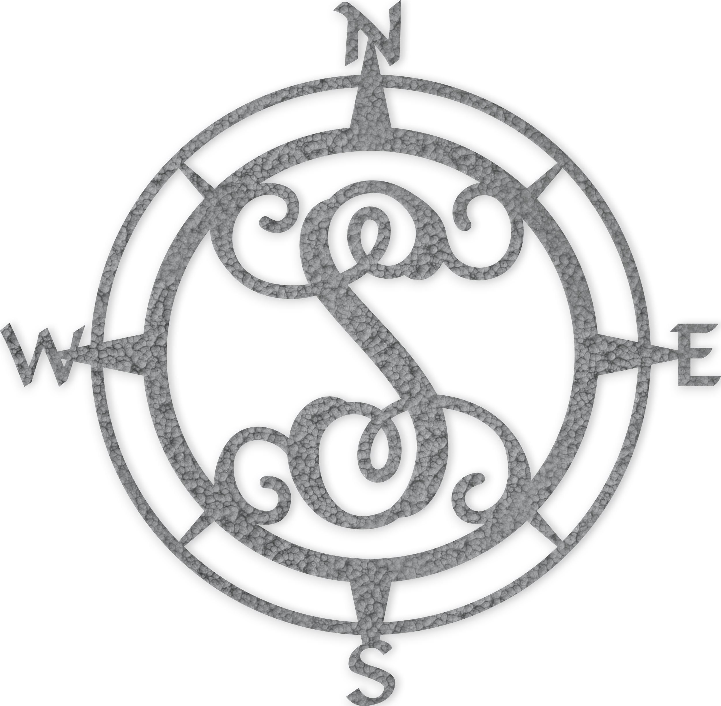 Compass Monogram Metal Sign Metal Wall Art Words Sign for - Etsy