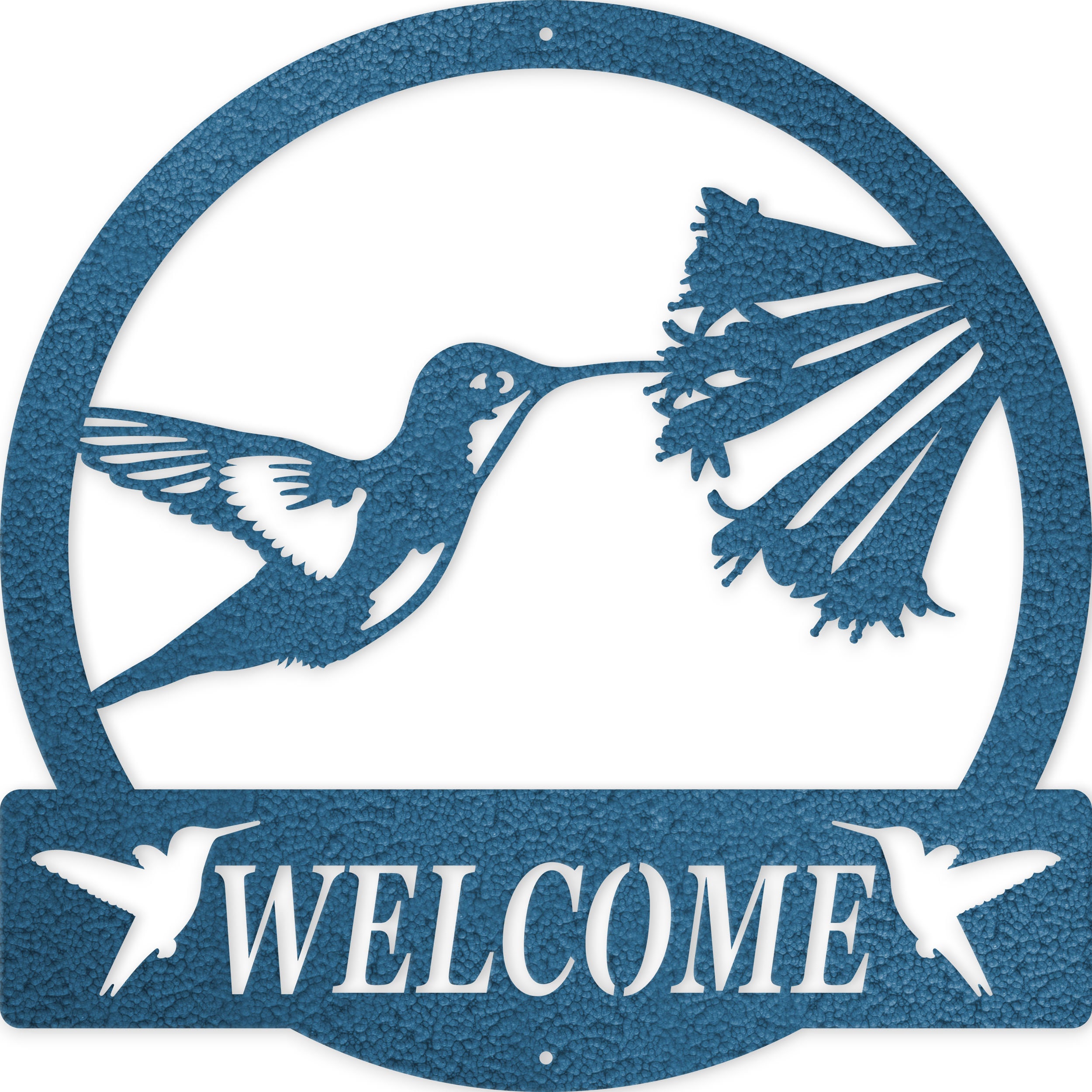Hummingbird Welcome Metal Sign, Metal Wall Art Words, Sign for Home ...