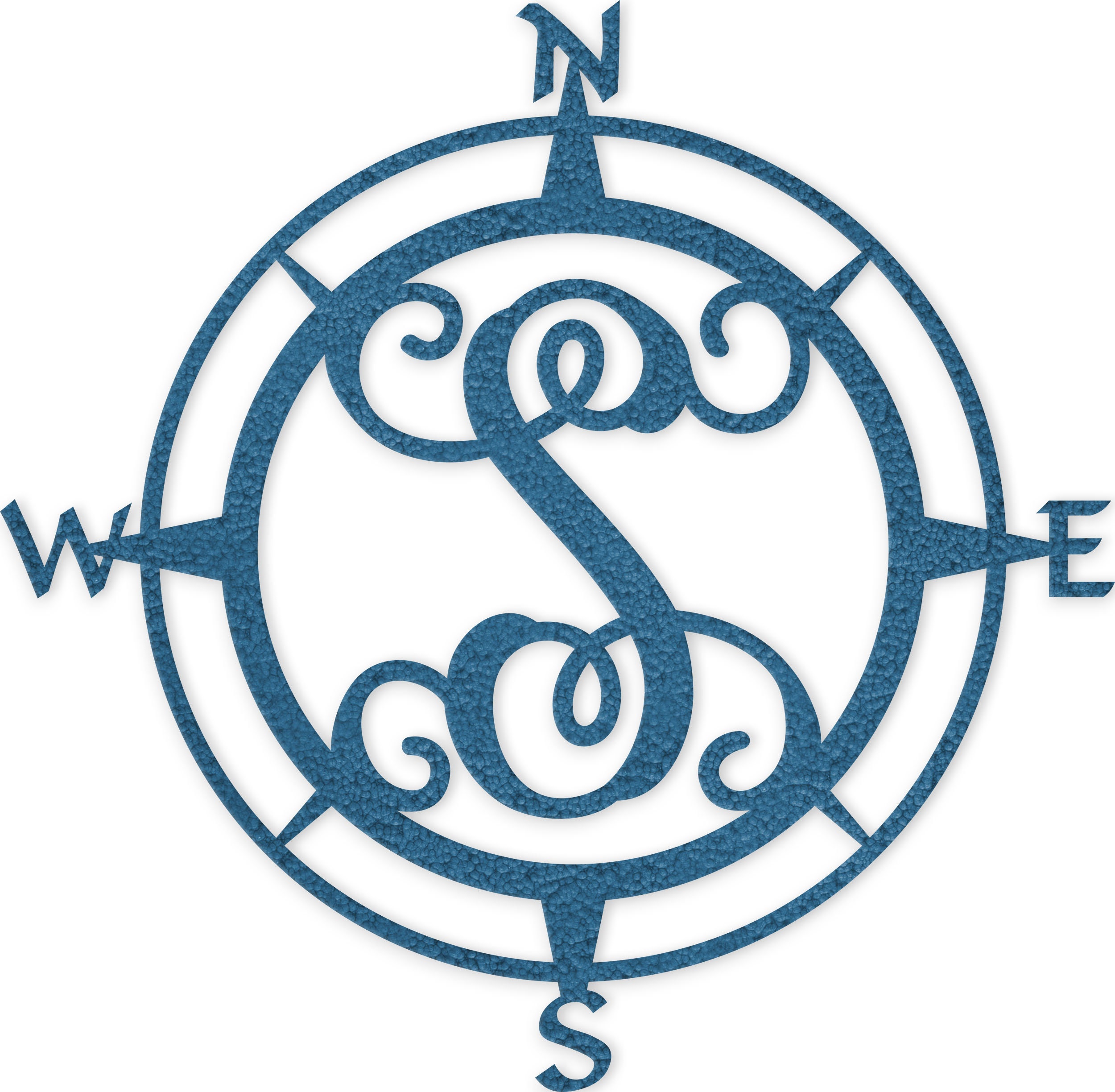 Compass Monogram Metal Sign, Metal Wall Art Words, Sign for Home With ...