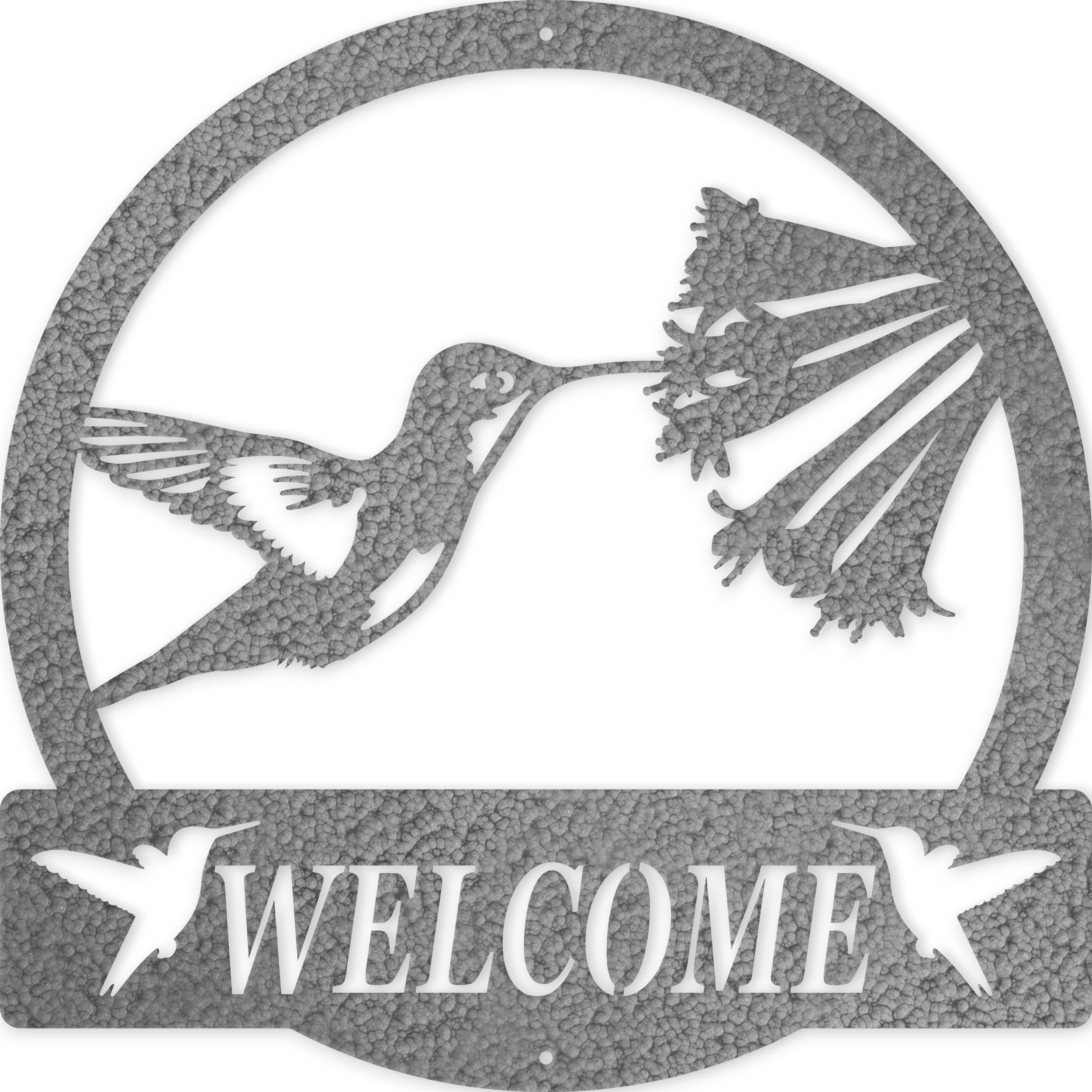 Hummingbird Welcome Metal Sign, Metal Wall Art Words, Sign for Home ...