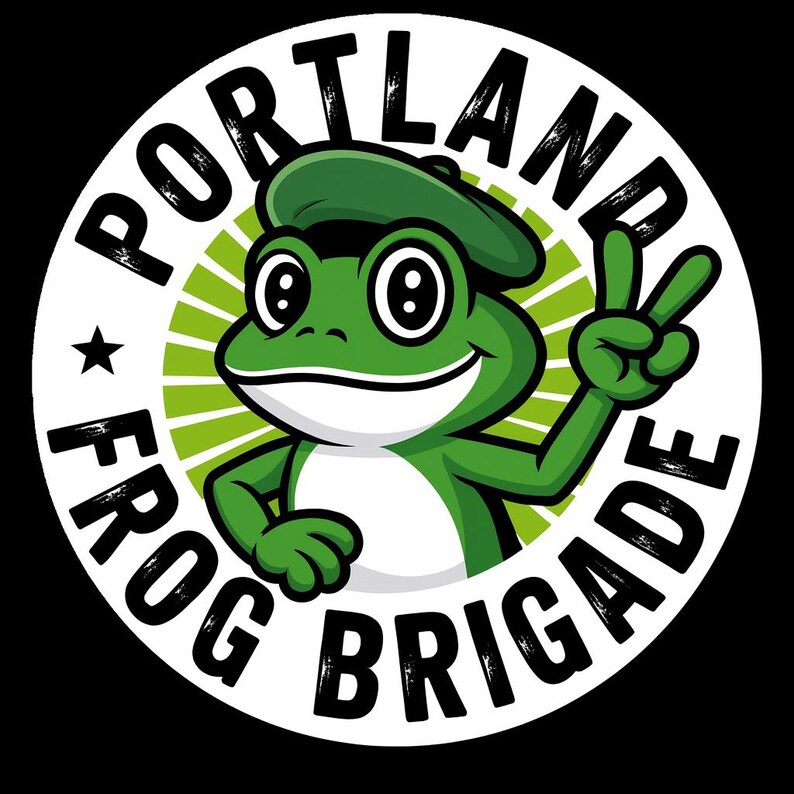Portland Frog Brigade PNG| Trending Frog Meme Design| Funny Peace Frog ...