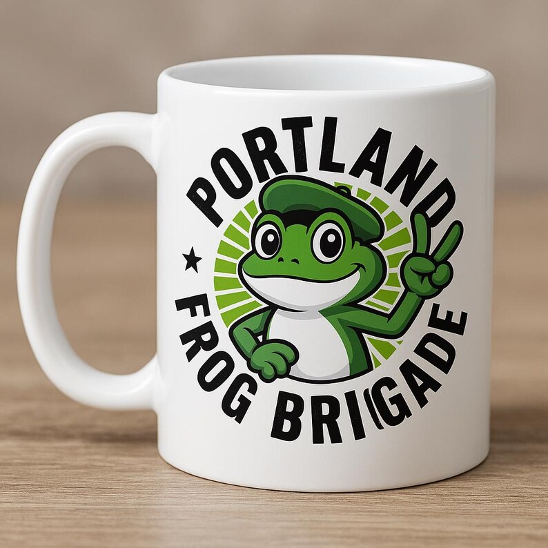 Portland Frog Brigade PNG| Trending Frog Meme Design| Funny Peace Frog ...