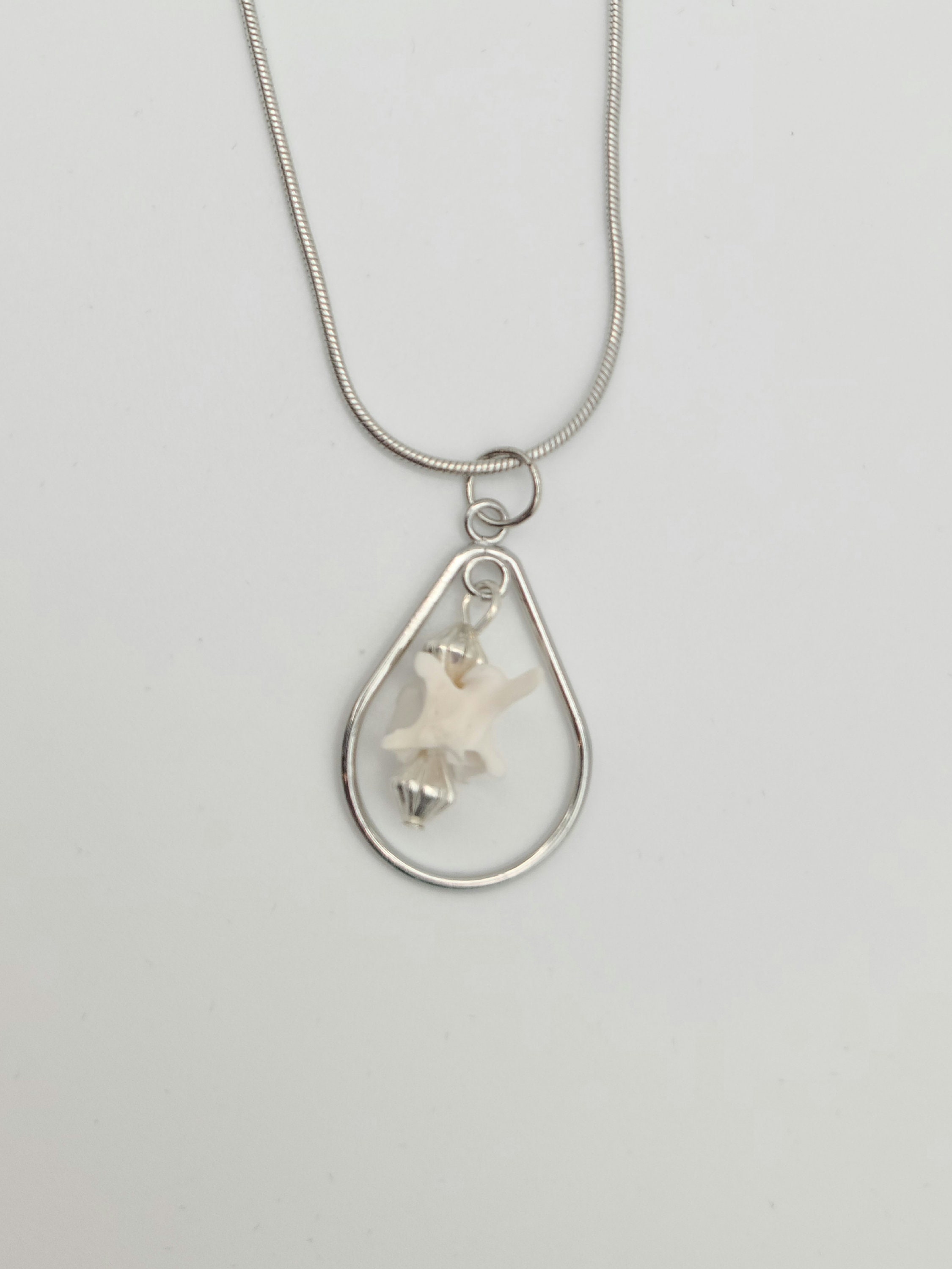 Silver Single Snake Vertebrae Bone Necklace Real Bone - Etsy