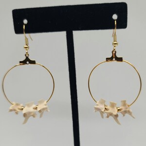 18k Gold Snake Bone Hoop Earrings, Vertebrae Vulture Culture Jewelry ...