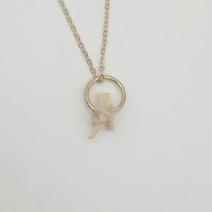 Gold Single Snake Vertebrae Bone Necklace, Real Bone Necklace, Vulture ...