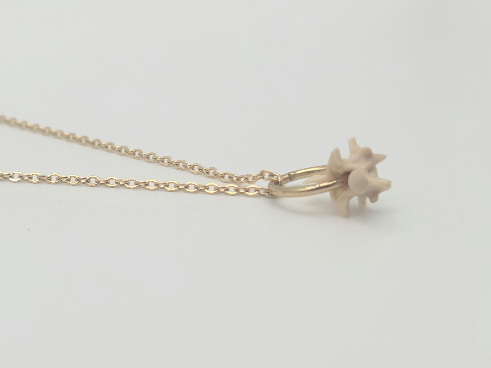 Gold Single Snake Vertebrae Bone Necklace, Real Bone Necklace, Vulture ...