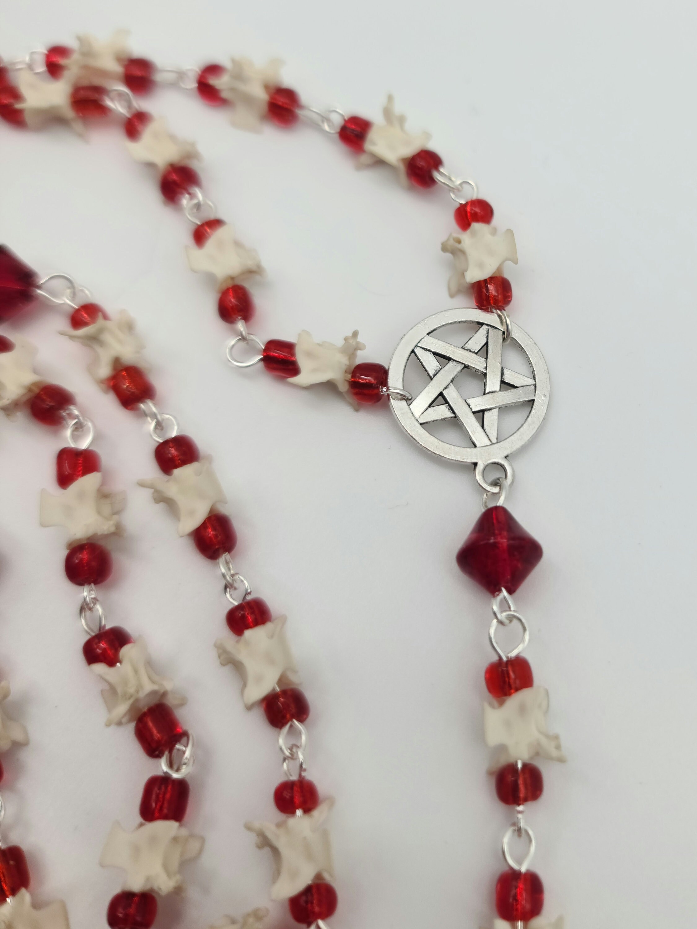 Red Snake Bone Rosary Upside Down Cross Gothic Bone Rosary - Etsy