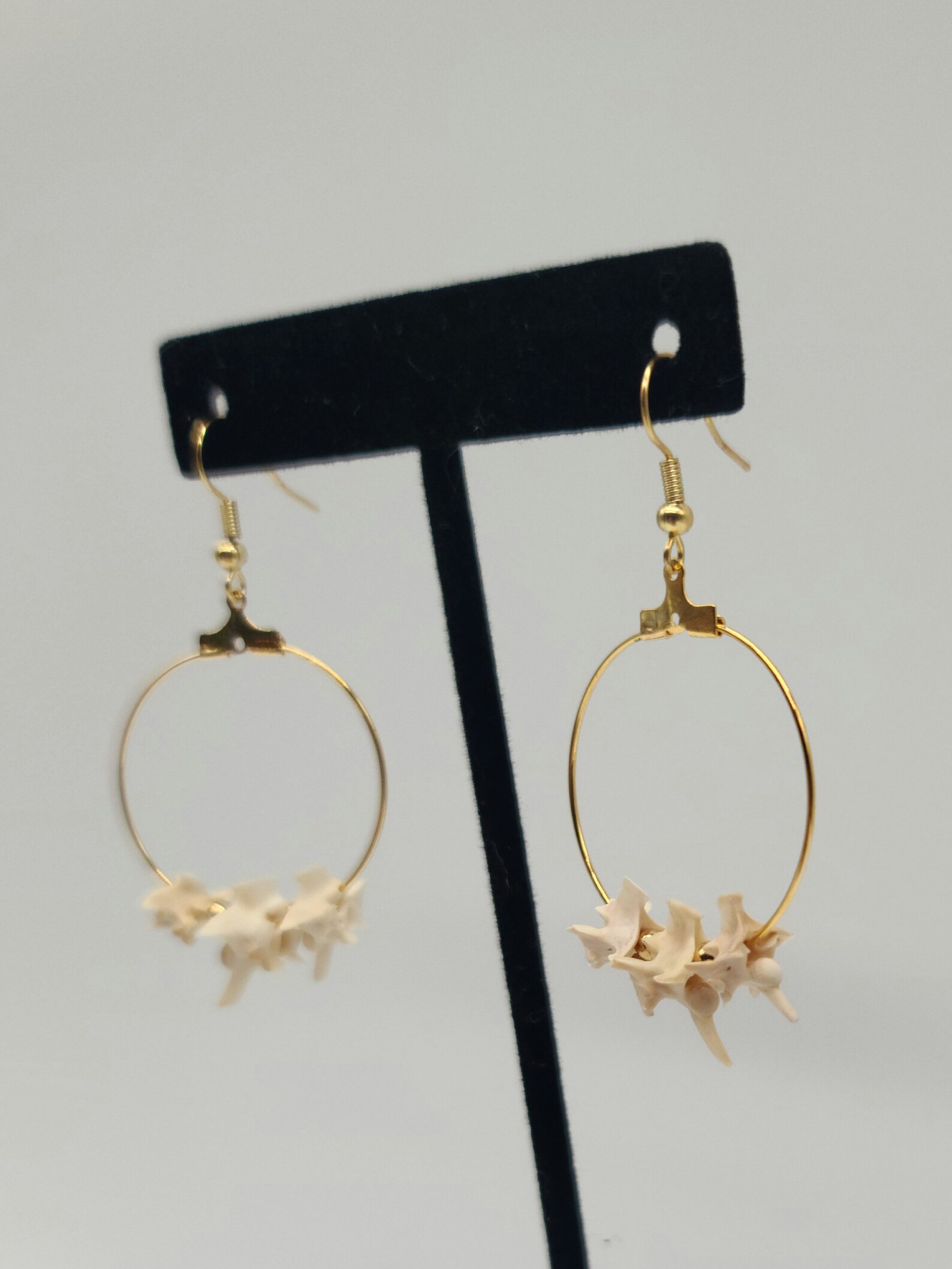 18k Gold Snake Bone Hoop Earrings Vertebrae Vulture Culture - Etsy