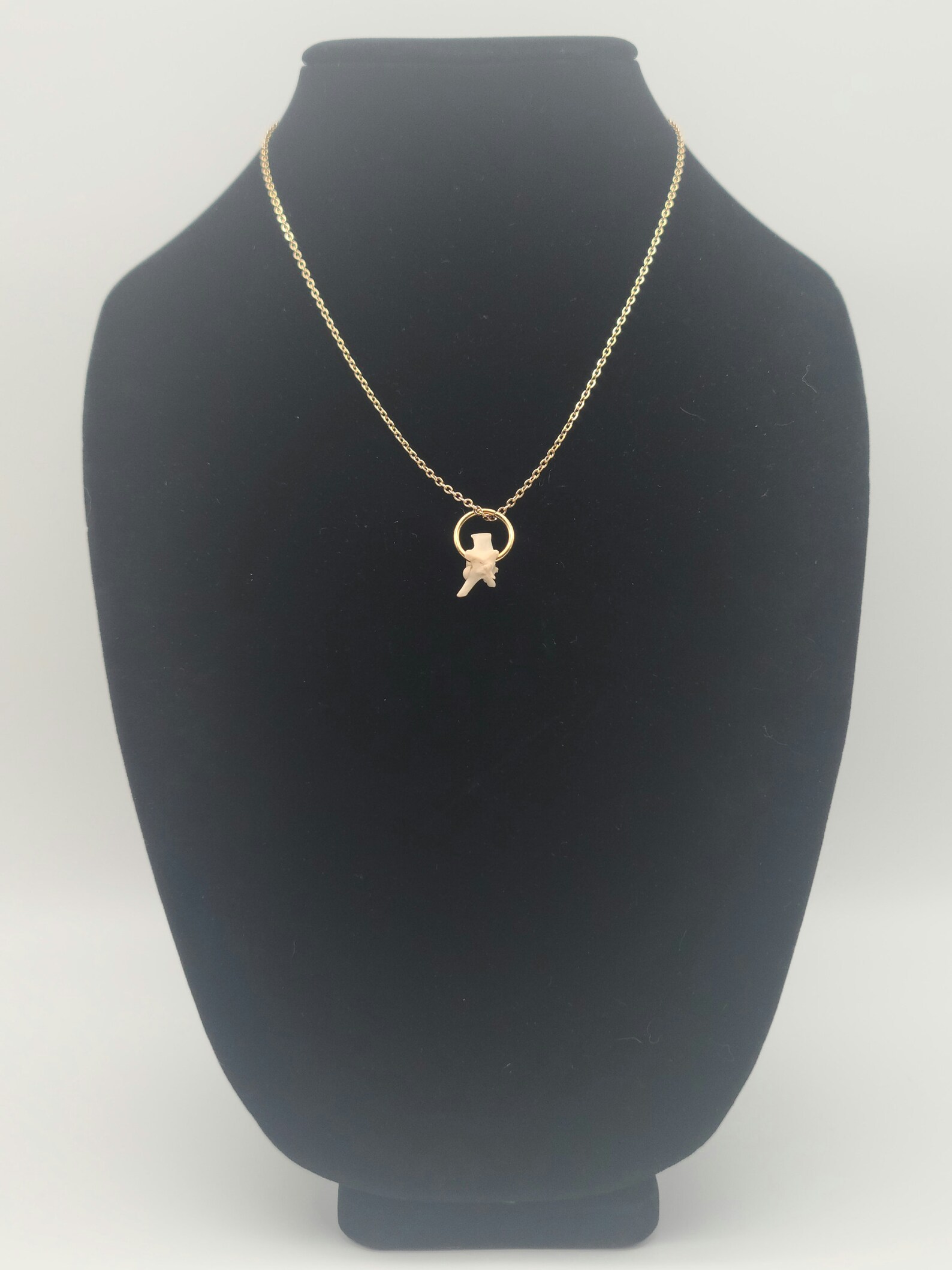 Gold Single Snake Vertebrae Bone Necklace, Real Bone Necklace, Vulture ...
