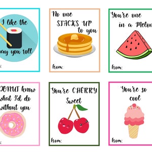 Food Puns Valentines Day Cards; Funny Valentine's; Printable - Etsy