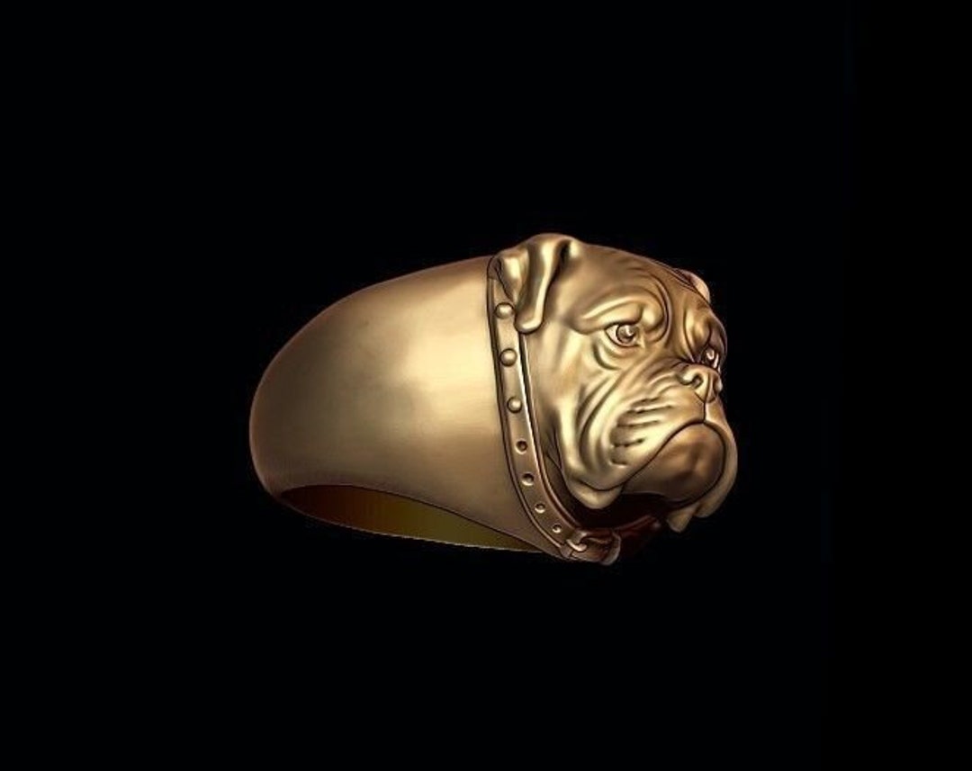 Bulldog Ring Boxer Ring Boxer Head Ring Gold Bulldog Boxer - Etsy