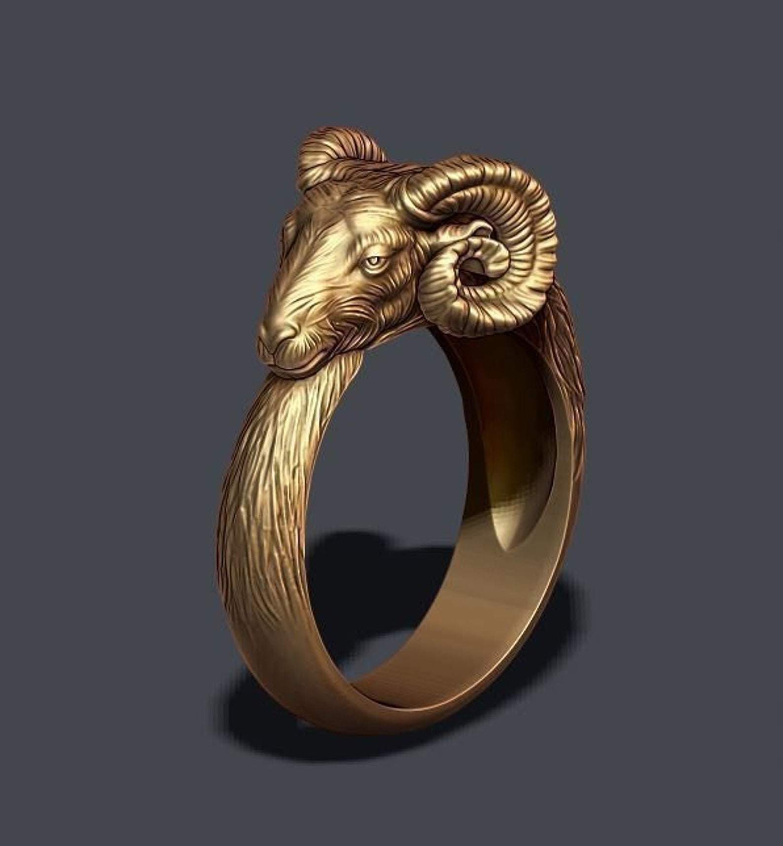 Ram Ring Ram Head Ring Gold Ram Ring II Gold Silver 10K 14K - Etsy