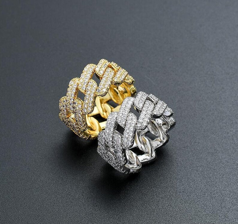Cuban Link Ring Cuban Link Diamond Ring Cuban Chain Ring - Etsy