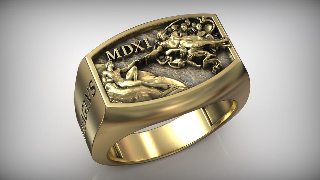 Hand of God Michelangelo Ring the Creation of Adam Ring Gold - Etsy