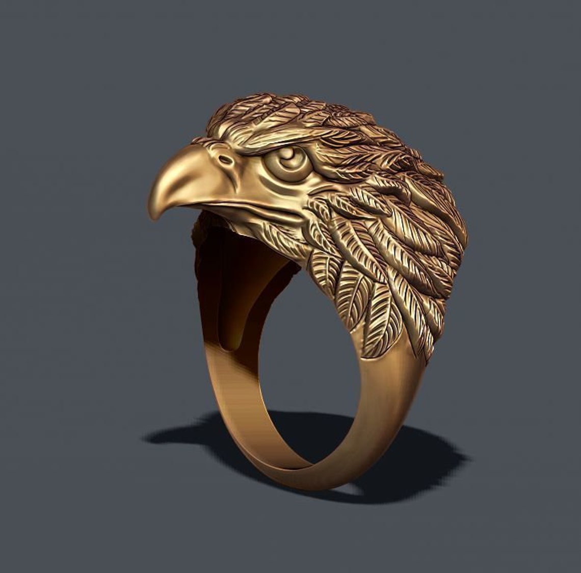 Eagle Ring Eagle Ring Mens Gold Eagle Ring American Eagle - Etsy