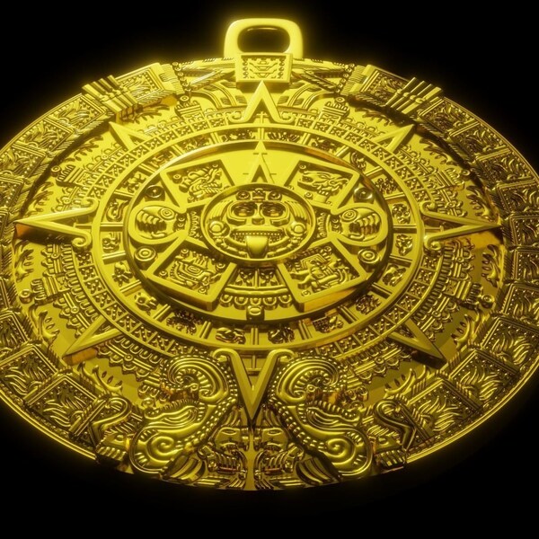 Gold Aztec Pendant - Etsy