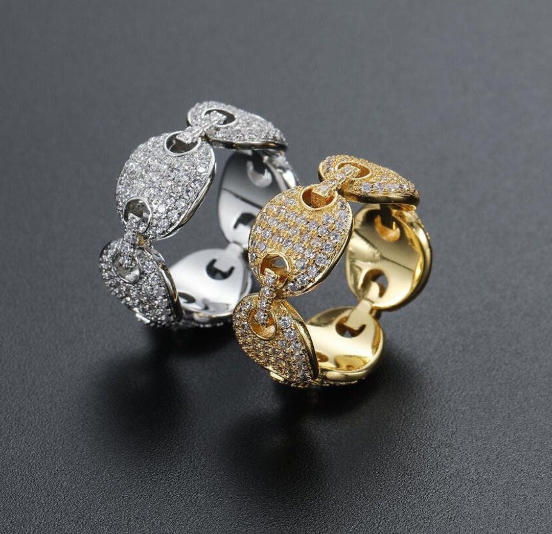 Cuban Link Ring Cuban Link Diamond Ring Cuban Chain Ring - Etsy