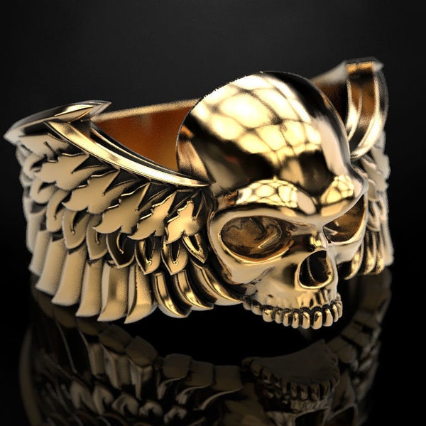 Gold Skull Ring - Etsy
