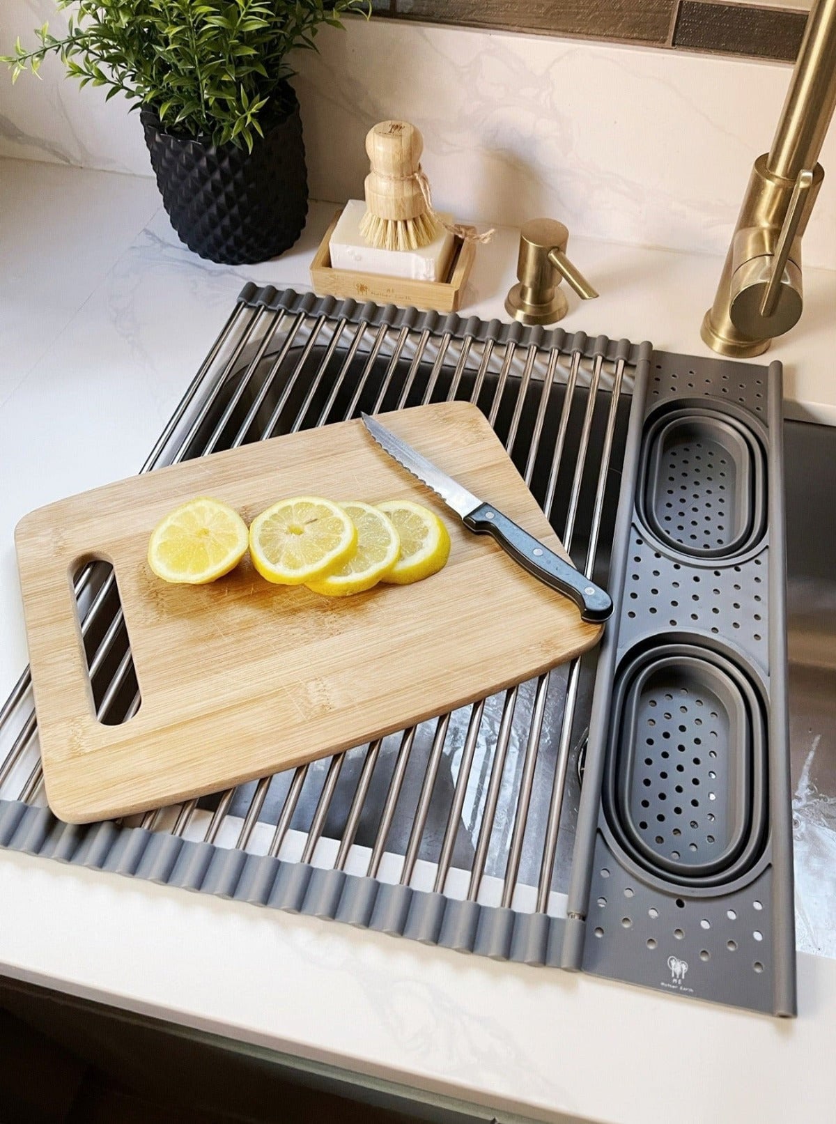 Roll up Silicone + Stainless Steel Dish Drying Rack - Etsy
