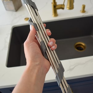 Corner Roll up Sink Rack: Stainless Steel & Silicone Caddy - Etsy