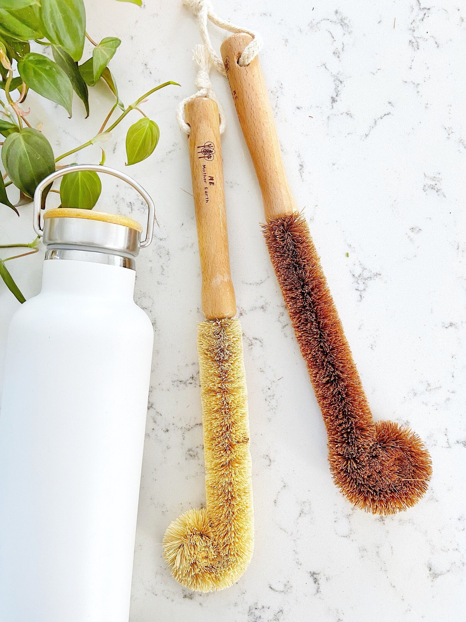 Bottle Scrub Brush Wood With Coconut Fibers Eco Friendly - Etsy