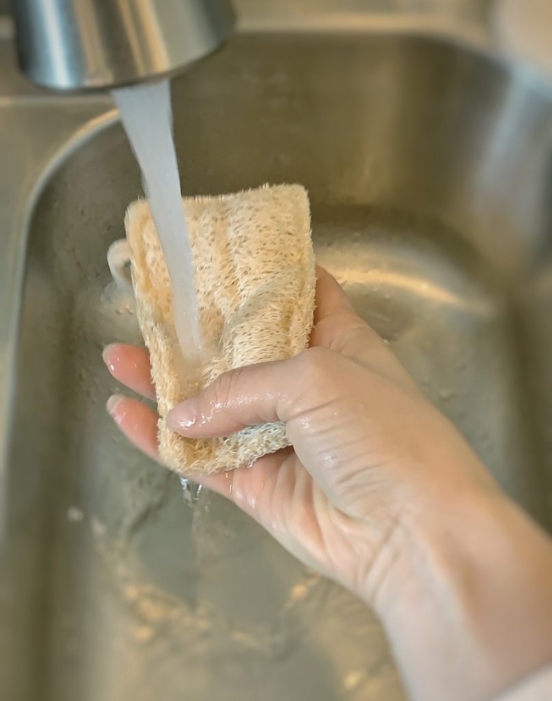 3-pack Loofah Dish Sponges Double Layer With Cotton Loop Eco - Etsy
