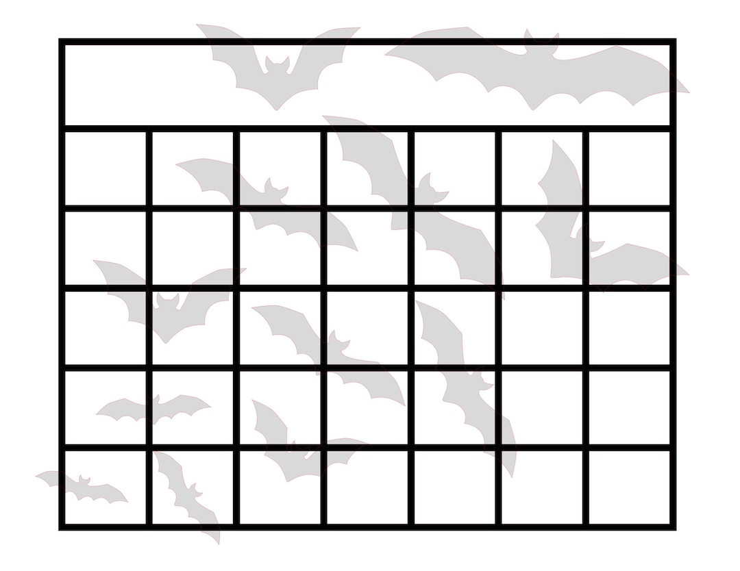 Blank Digital Calendar - Bats - Etsy