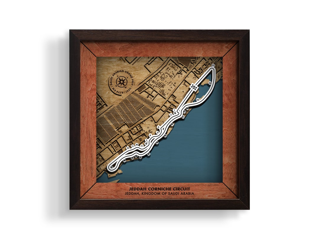 Jeddah Corniche Circuit Formula 1 Saudi Grand Prix Race Track 3D Wood ...