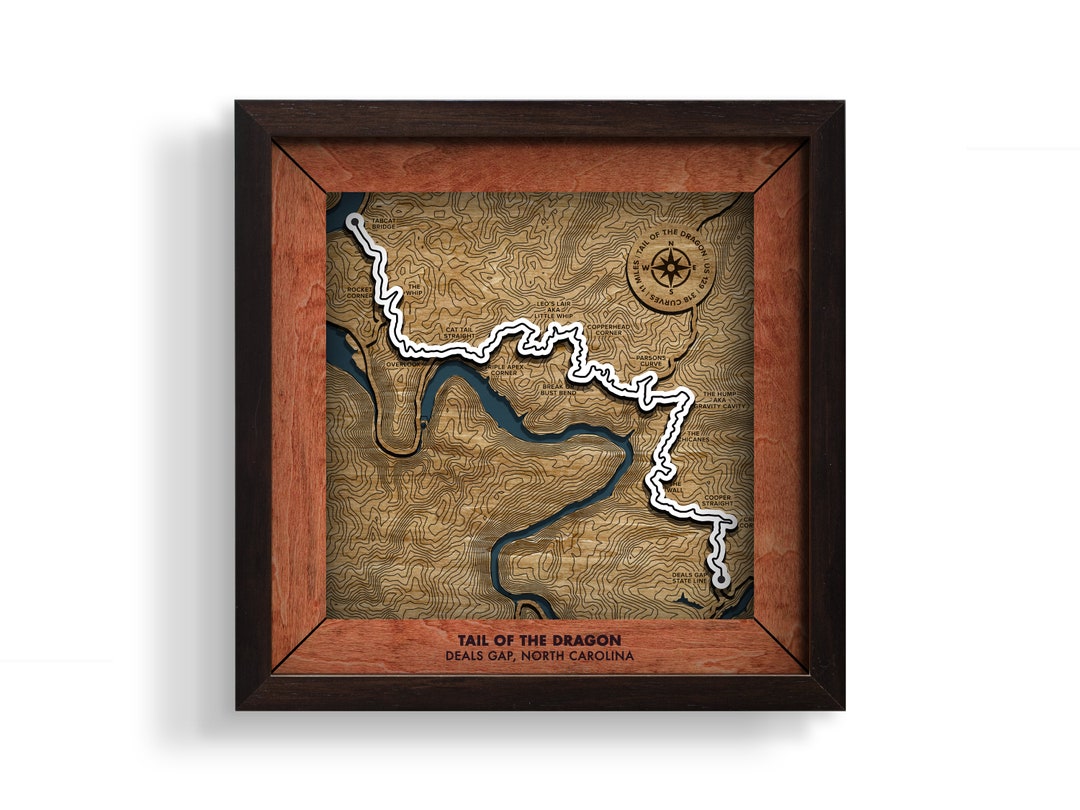 Tail of the Dragon Race Track 3D Wooden Gift - Etsy