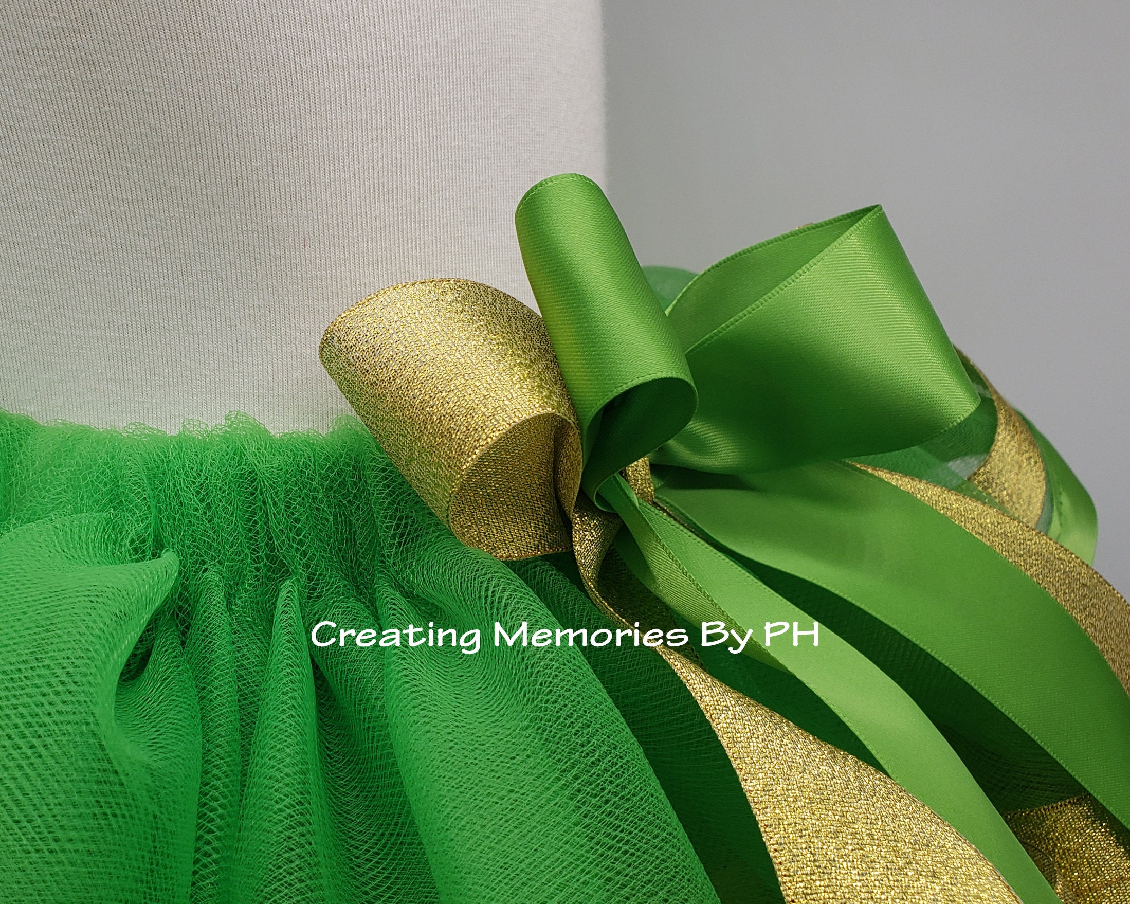 Green and Gold Ribbon Trim Tutu Satin Ribbon Glitter Ribbon - Etsy