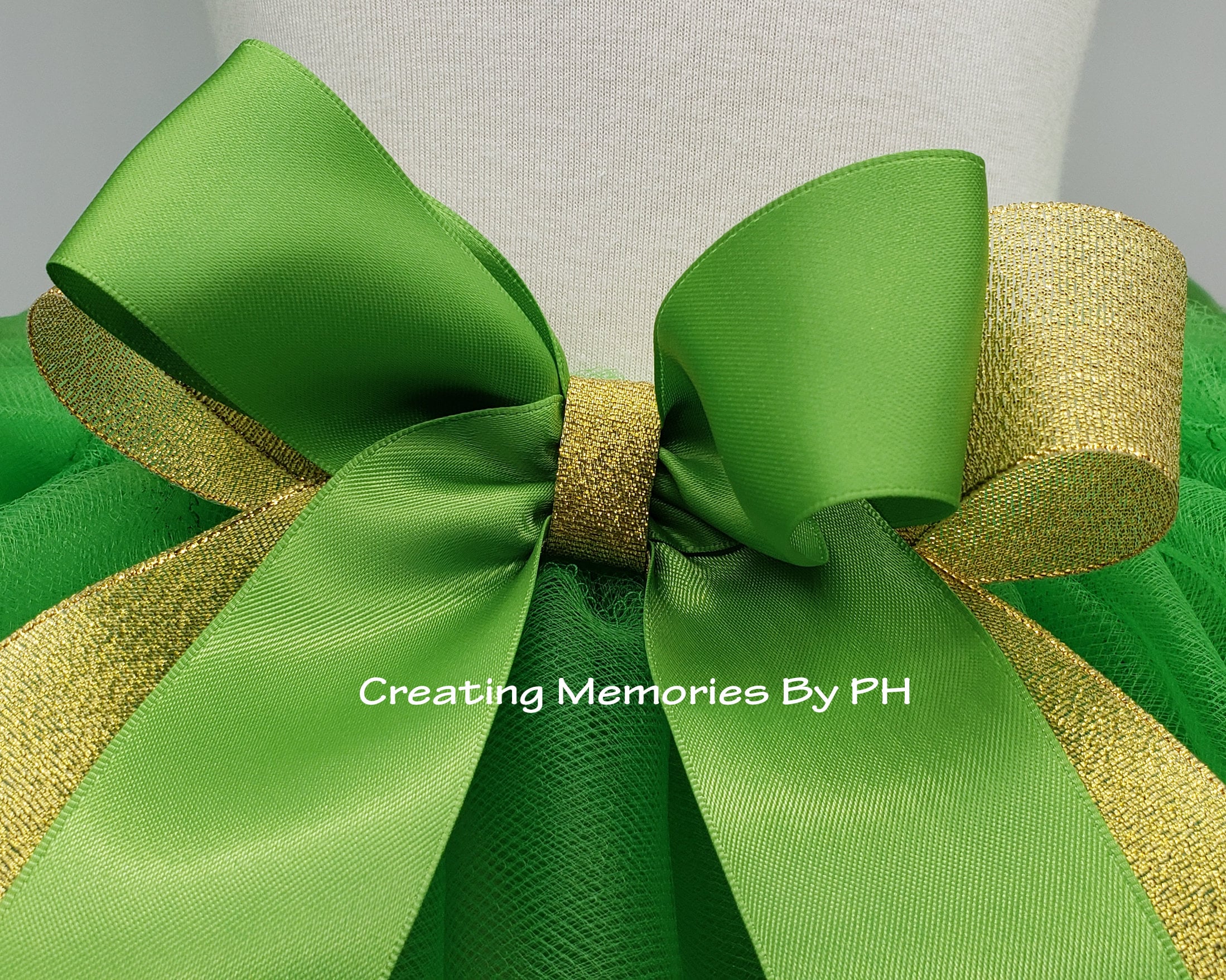 Green and Gold Ribbon Trim Tutu Satin Ribbon Glitter Ribbon - Etsy