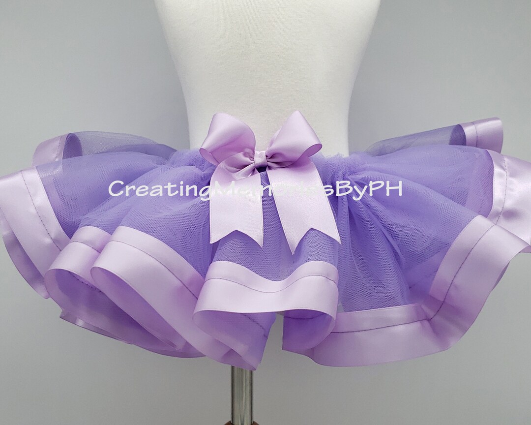 Lavender Ribbon Trim Tutu Satin Ribbon Tulle Tutu Sunday - Etsy