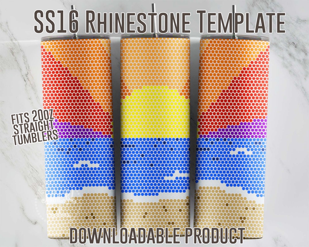 SS16 Rhinestone Beach Sunset Template | 20oz Tumbler Design ...