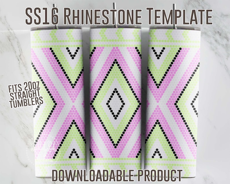 SS16 Rhinestone Diamond Template | 20oz Tumbler Design | Downloadable ...