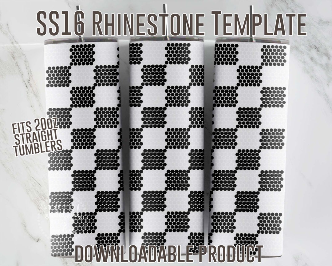 SS16 Rhinestone Checkered Template | 20oz Tumbler Design | Downloadable ...