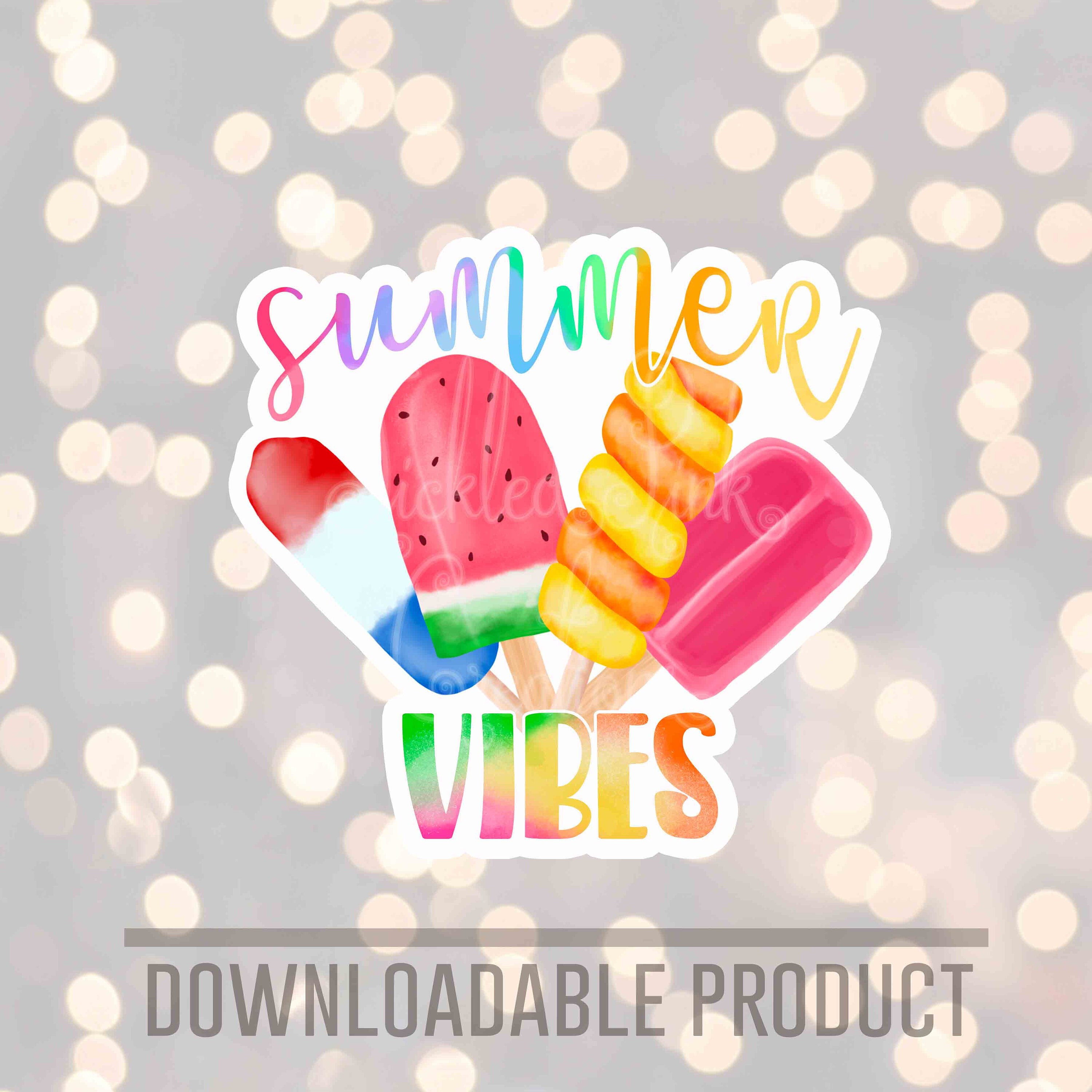 Summer Vibes Sticker Design PNG | Popsicle Sticker Design | Printable ...